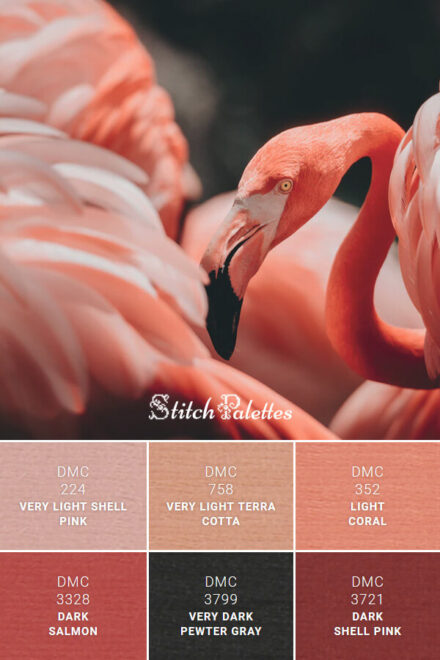 Flamboyant Flamingo - Embroidery Color Palette (With Thread Codes)