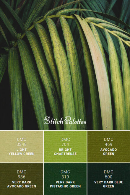 Hints of Green - Embroidery Color Palette (With Thread Codes)