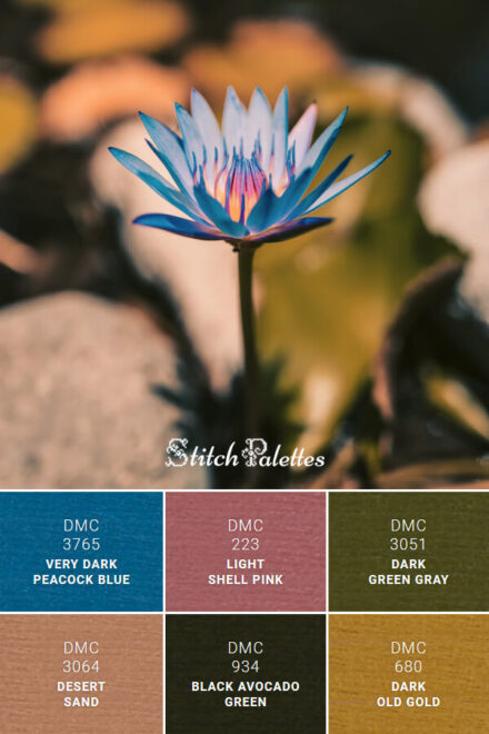 Blue Bloom - Embroidery Color Palette (With Thread Codes)