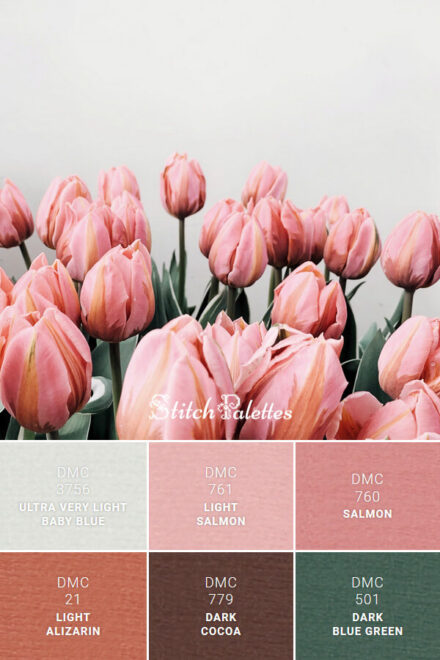 Pink Petals - Embroidery Color Palette (With Thread Codes)