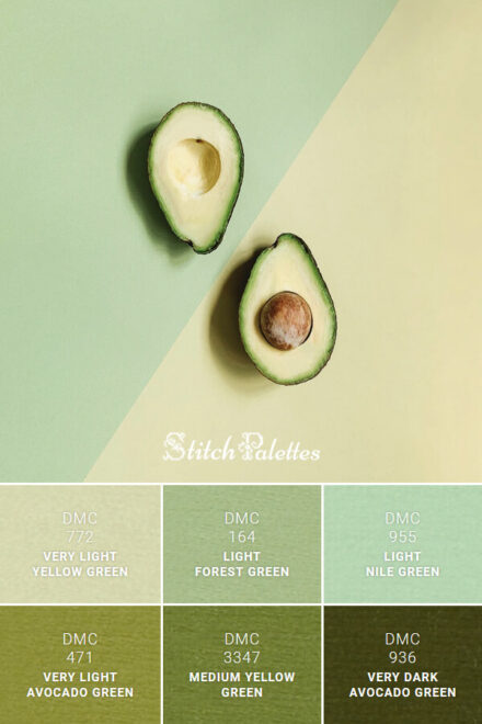 Avocado Awesomeness - Embroidery Color Palette (With Thread Codes)