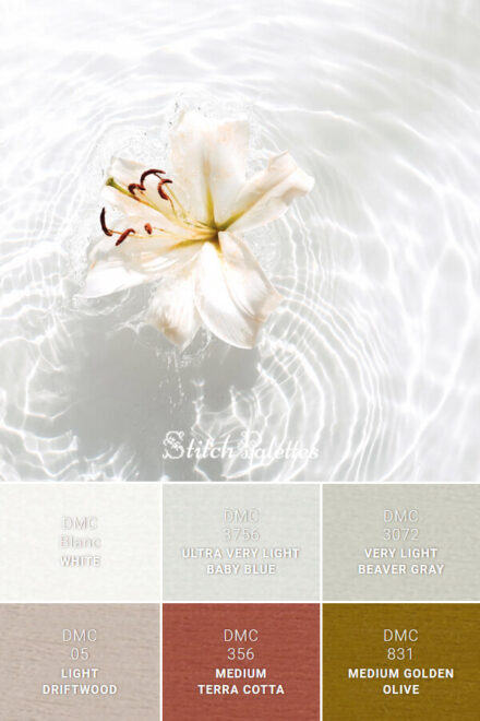 White Lily - Embroidery Color Palette (With Thread Codes)