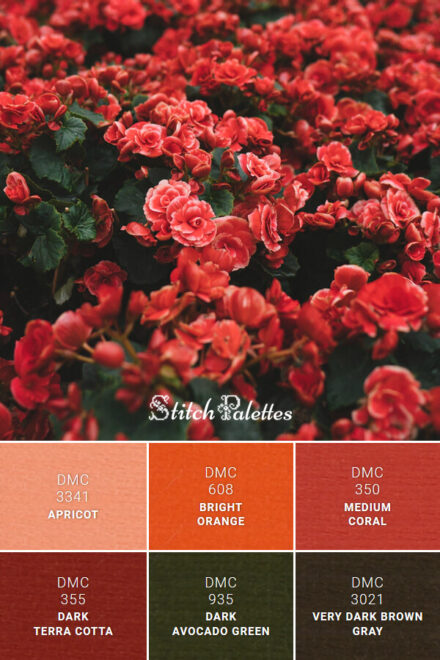 Roses Are Mostly Red - Embroidery Color Palette (With Thread Codes)