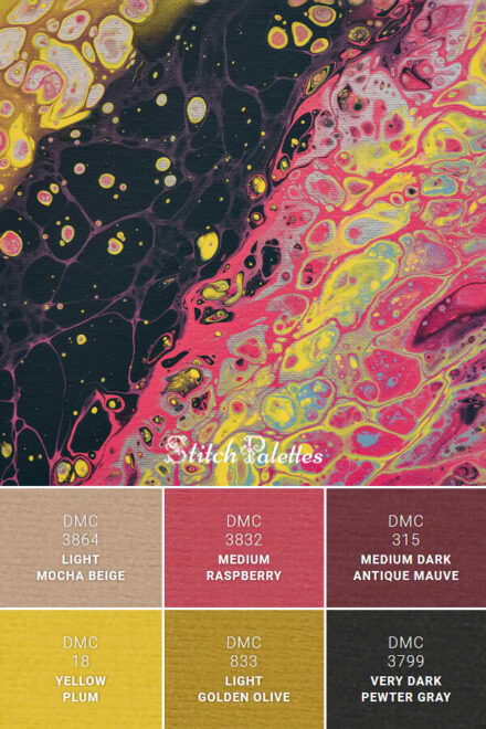 Acrylic On Canvas - Embroidery Color Palette (With Thread Codes)