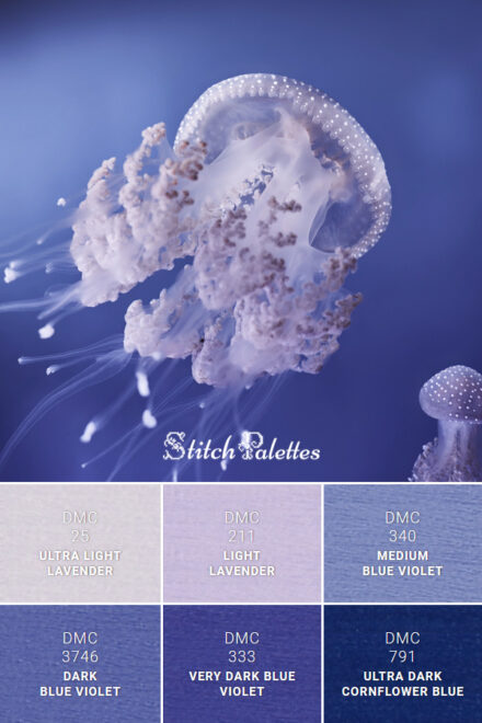 Jerky Jellyfish - Embroidery Color Palette (With Thread Codes)