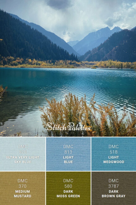 Issyk Lake - Embroidery Color Palette (With Thread Codes)