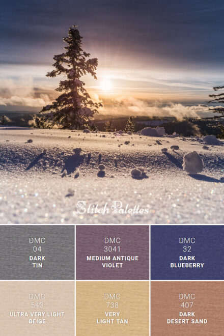 Sunset Snow - Embroidery Color Palette (With Thread Codes)
