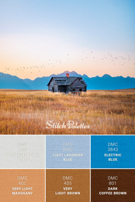 Mountains Of Montana - Embroidery Color Palette (With Thread Codes)
