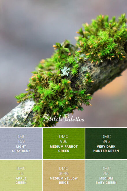 Vibrant Moss - Embroidery Color Palette (With Thread Codes)