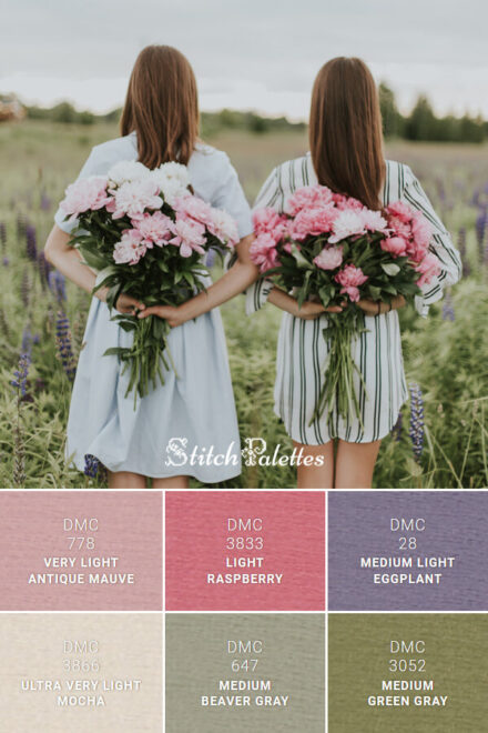 Flower Sisters - Embroidery Color Palette (With Thread Codes)