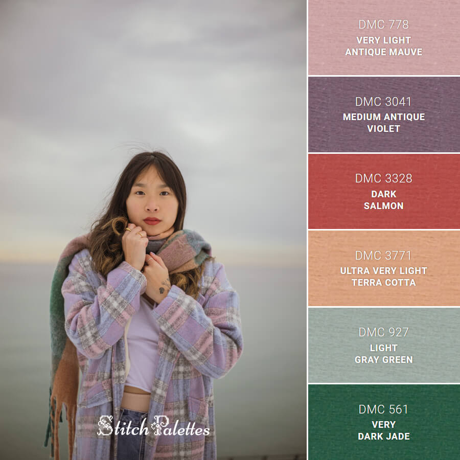 Purple Winter Wear - Embroidery Color Palette (With Thread Codes)