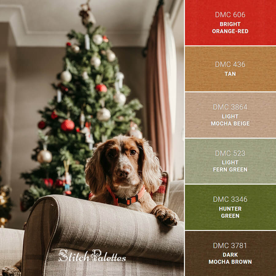 Waiting For Santa - Embroidery Color Palette (With Thread Codes)