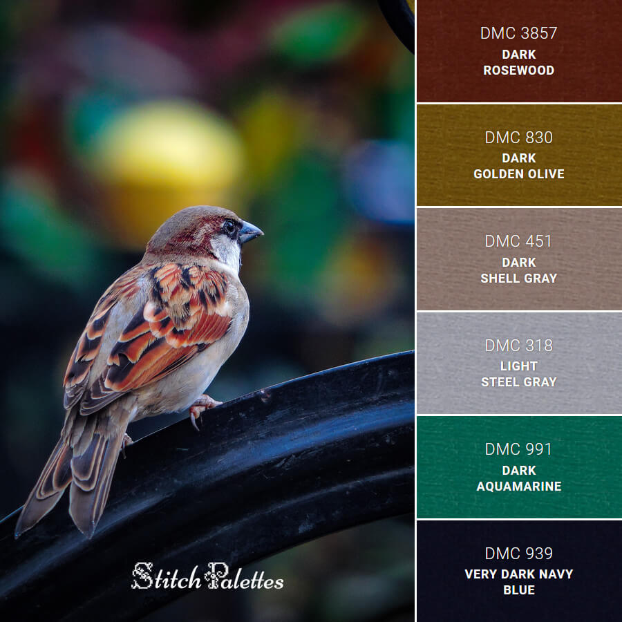 Little Sparrow - Embroidery Color Palette (With Thread Codes)