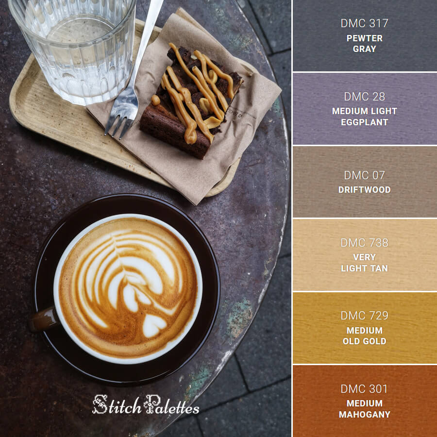 Coffee In The City - Embroidery Color Palette (With Thread Codes)