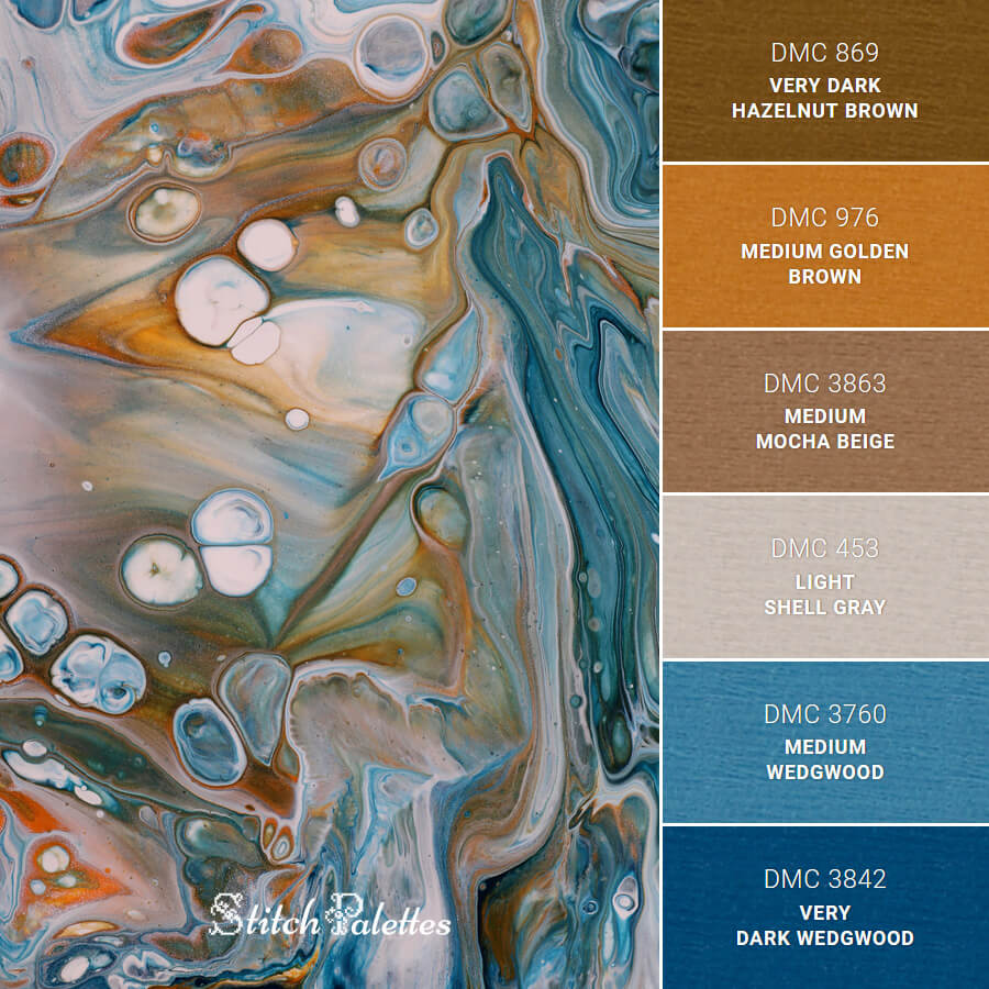 Mixed Acrylic Paints - Embroidery Color Palette (With Thread Codes)