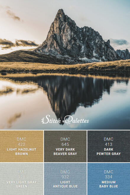 Mountain In The Morning - Embroidery Color Palette (With Thread Codes)