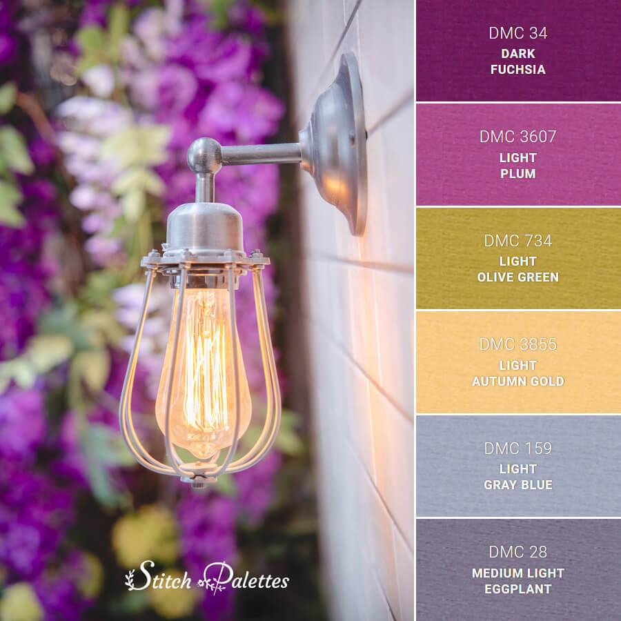 Lighting Up The Mood - Embroidery Color Palette (With Thread Codes)