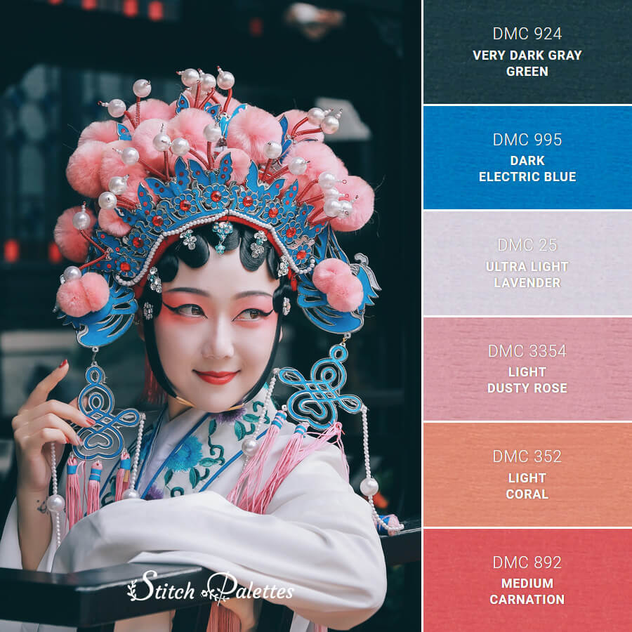 Cantonese Opera - Embroidery Color Palette (With Thread Codes)