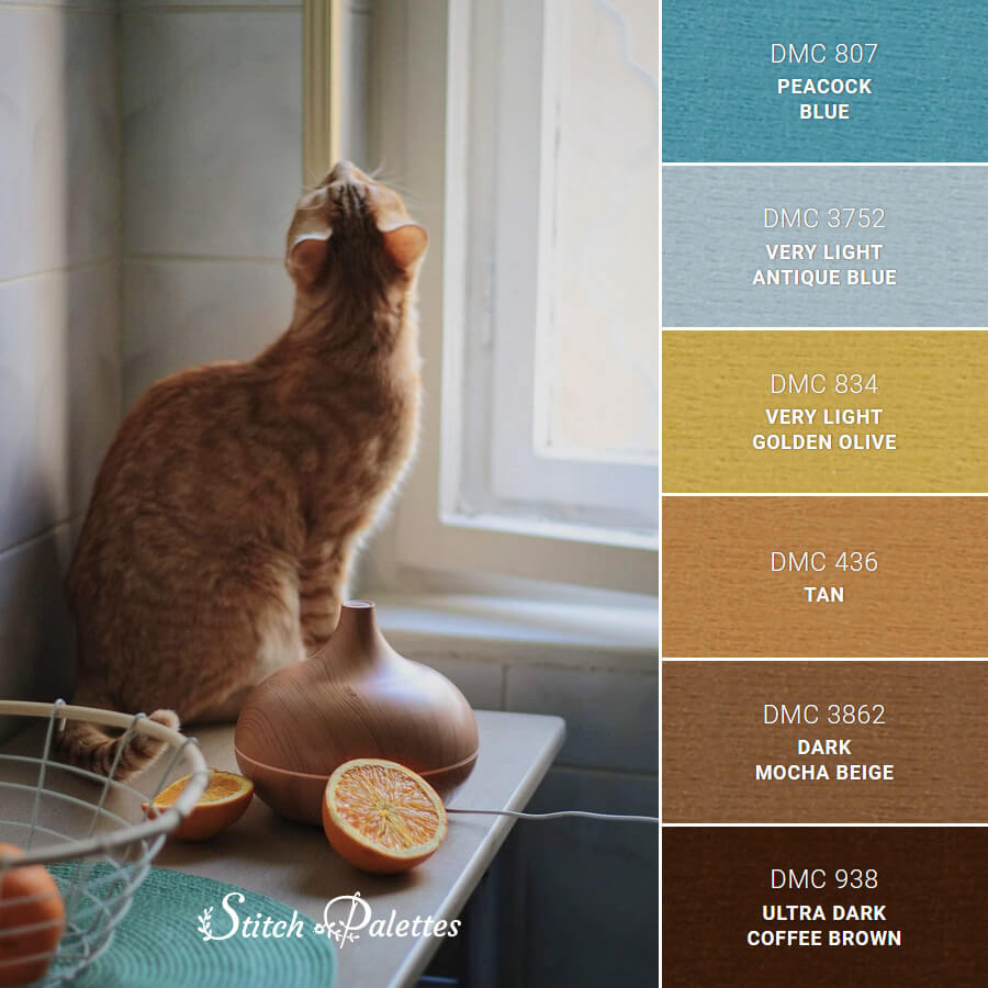 Ginger And Orange - Embroidery Color Palette (With Thread Codes)
