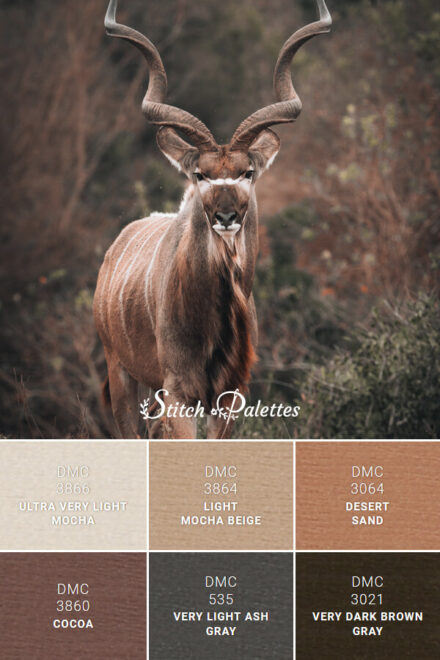 South African Kudu - Embroidery Color Palette (With Thread Codes)