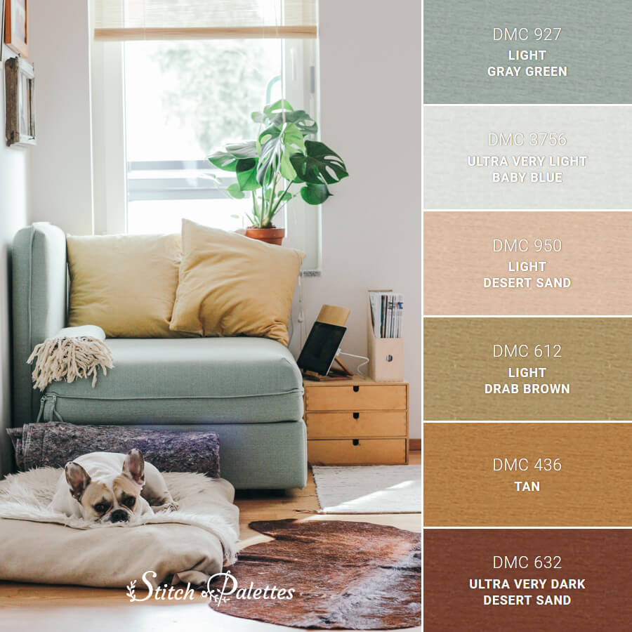 A Quiet Corner - Embroidery Color Palette (With Thread Codes)