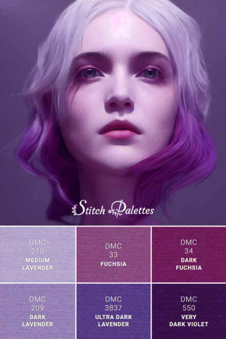 Purple Ombre - Embroidery Color Palette (With Thread Codes)