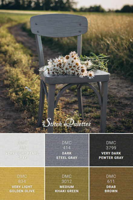 White Daisy Bouquet - Embroidery Color Palette (With Thread Codes)