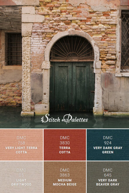 Canals Of Venice - Embroidery Color Palette (With Thread Codes)
