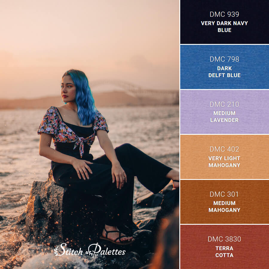 Modern Mermaid - Embroidery Color Palette (With Thread Codes)