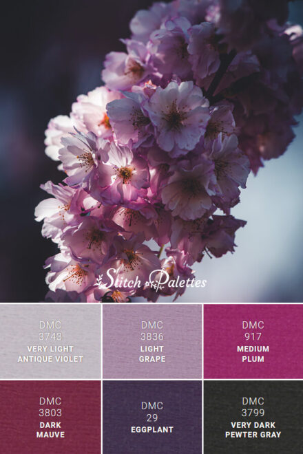 Cherry Blossom - Embroidery Color Palette (With Thread Codes)