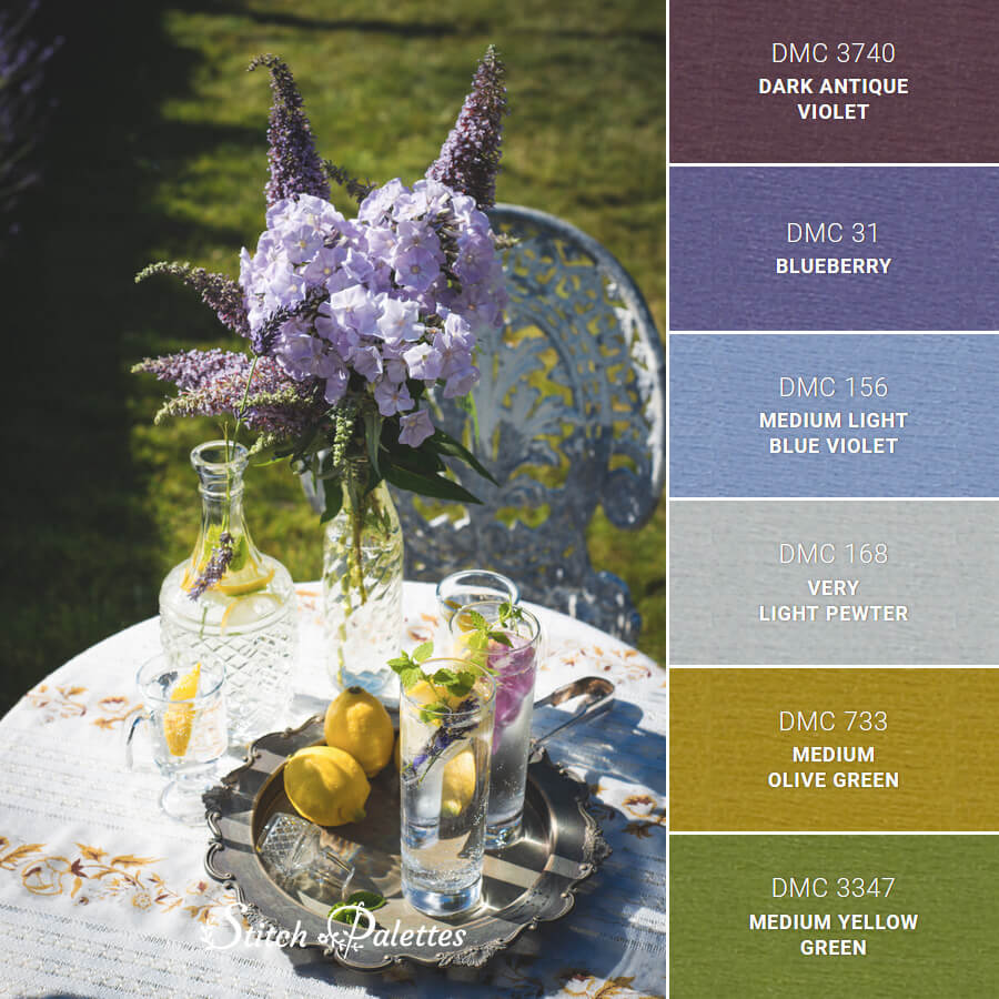 Lavender Lemonade - Embroidery Color Palette (With Thread Codes)
