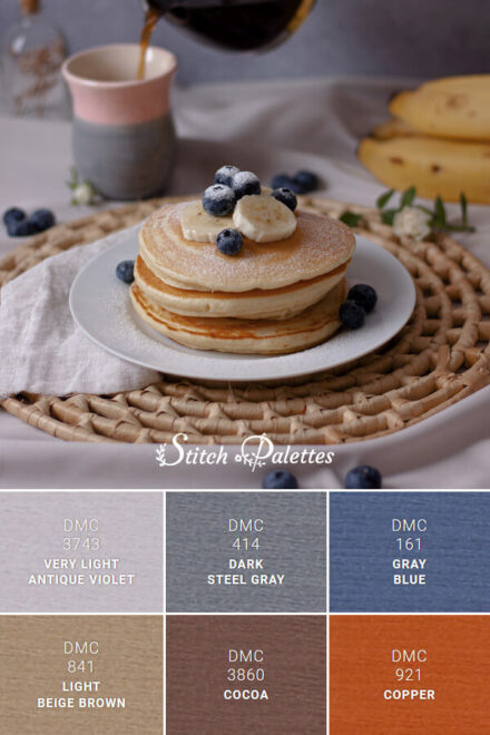 Coffee With Pancakes - Embroidery Color Palette (With Thread Codes)