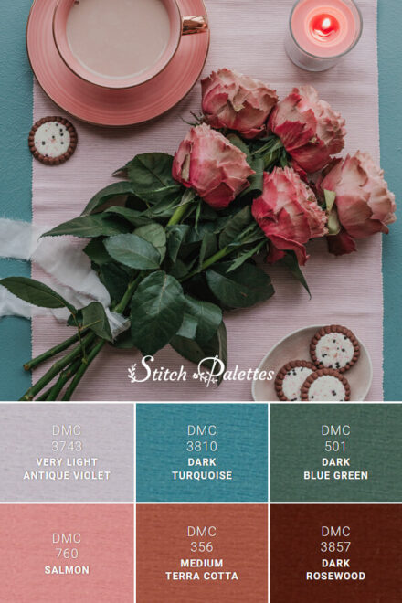 Teatime Romance - Embroidery Color Palette (With Thread Codes)