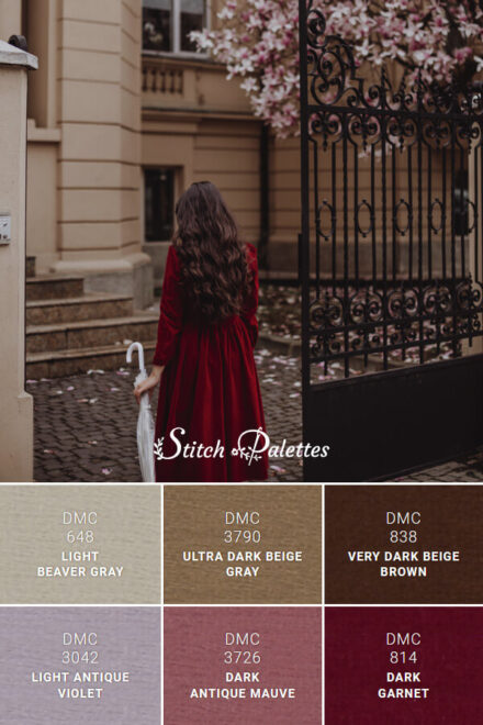 Red Velvet Dress - Embroidery Color Palette (With Thread Codes)