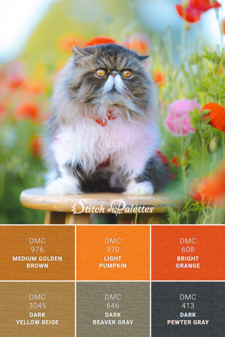 On The Pedestal - Embroidery Color Palette (With Thread Codes)