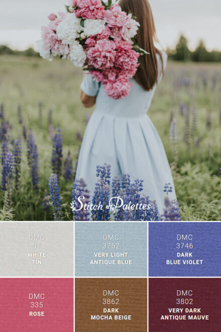 Perfect Peonies - Embroidery Color Palette (With Thread Codes)