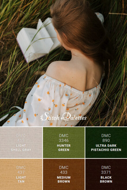 Reading In Nature - Embroidery Color Palette (With Thread Codes)