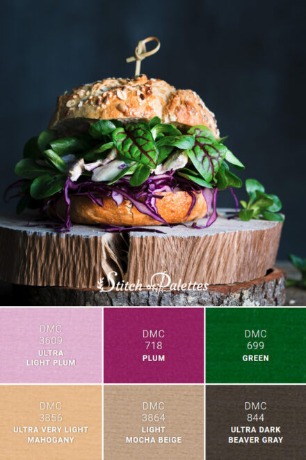 Healthy Sandwich - Embroidery Color Palette (With Thread Codes)