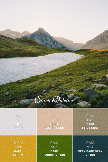 Alpine Lake - Embroidery Color Palette (With Thread Codes)