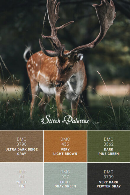 Daring Deer - Embroidery Color Palette (With Thread Codes)