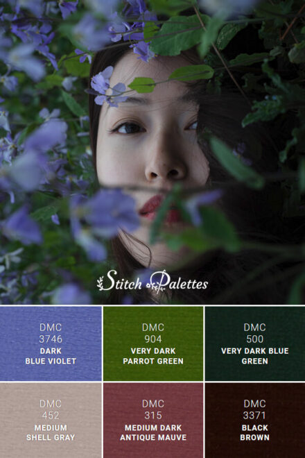 Blue Petals - Embroidery Color Palette (With Thread Codes)