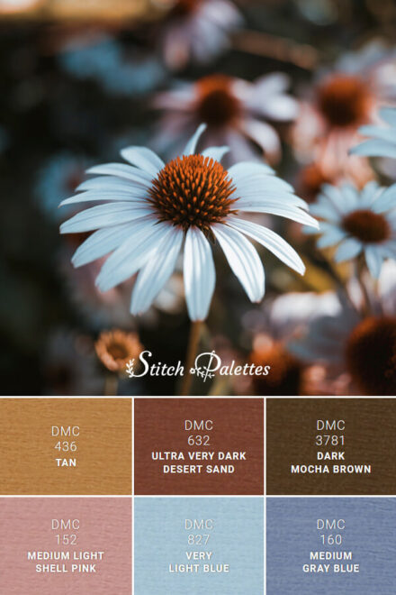 Daisies In Daylight - Embroidery Color Palette (With Thread Codes)