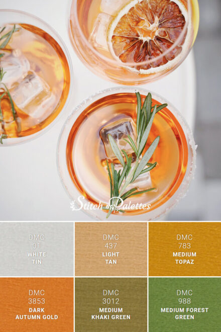 Rosemary And Citrus - Embroidery Color Palette (With Thread Codes)