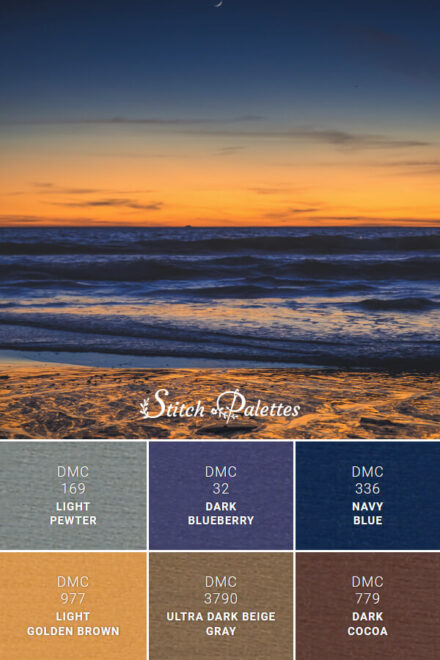 Santa Monica Beach - Embroidery Color Palette (With Thread Codes)