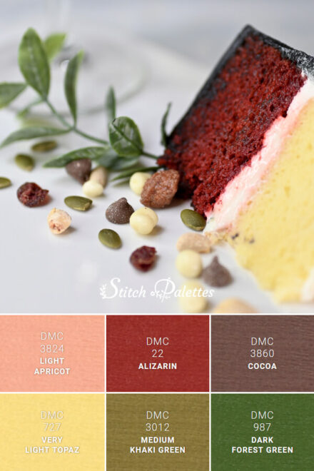 Sliced Cake - Embroidery Color Palette (With Thread Codes)