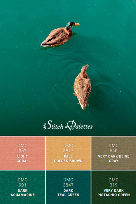 Duck Pond - Embroidery Color Palette (With Thread Codes)