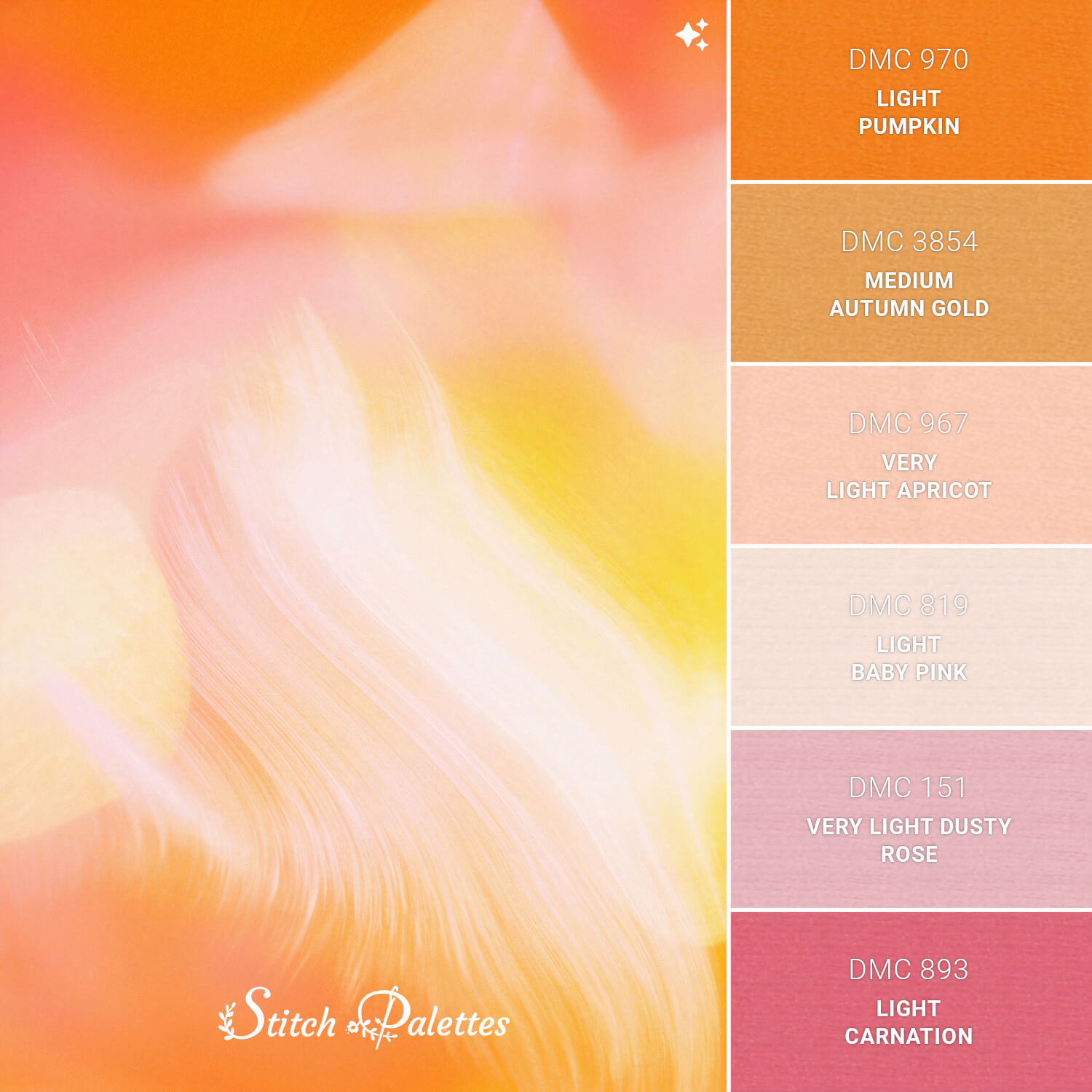 Swirly Pinks - Embroidery Color Palette (With Thread Codes)