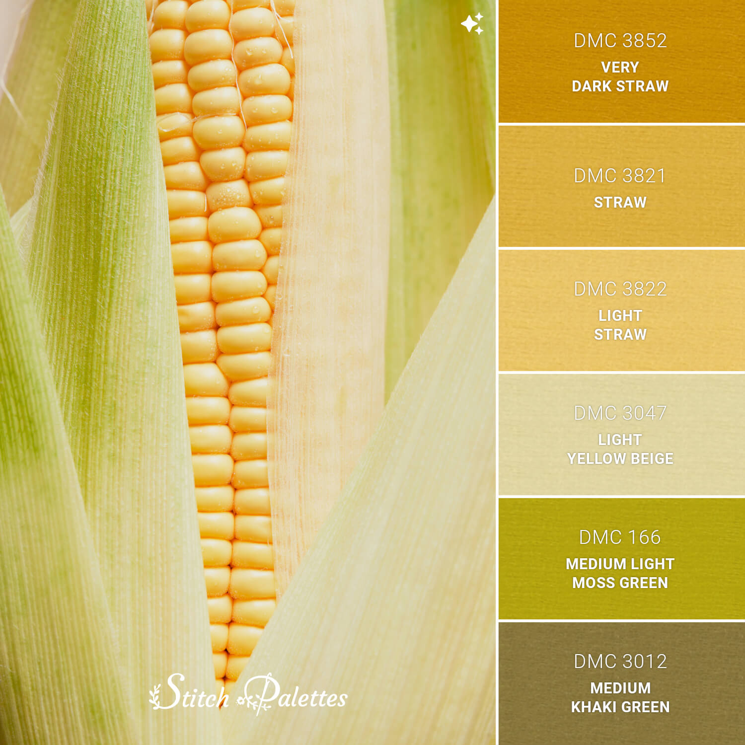 Golden Corn - Embroidery Color Palette (With Thread Codes)