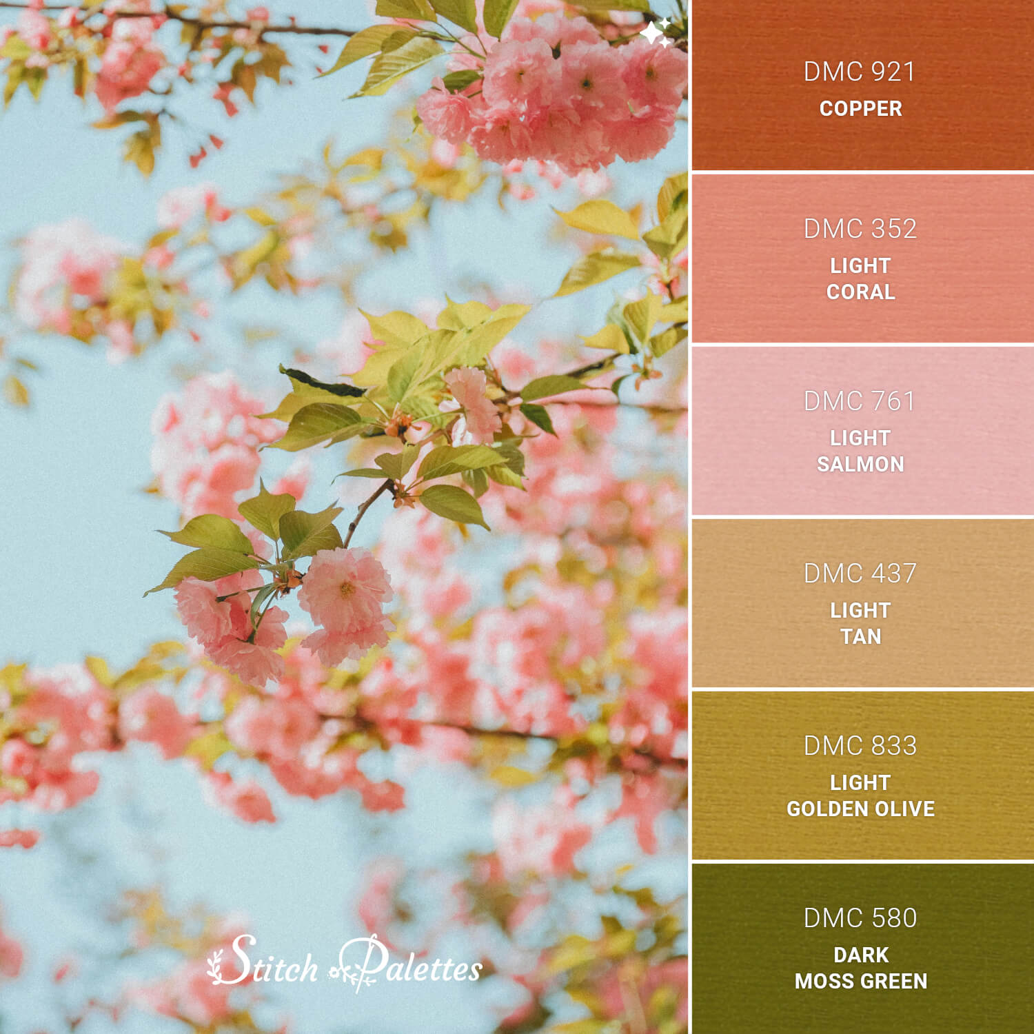 Spring From Below - Embroidery Color Palette (With Thread Codes)
