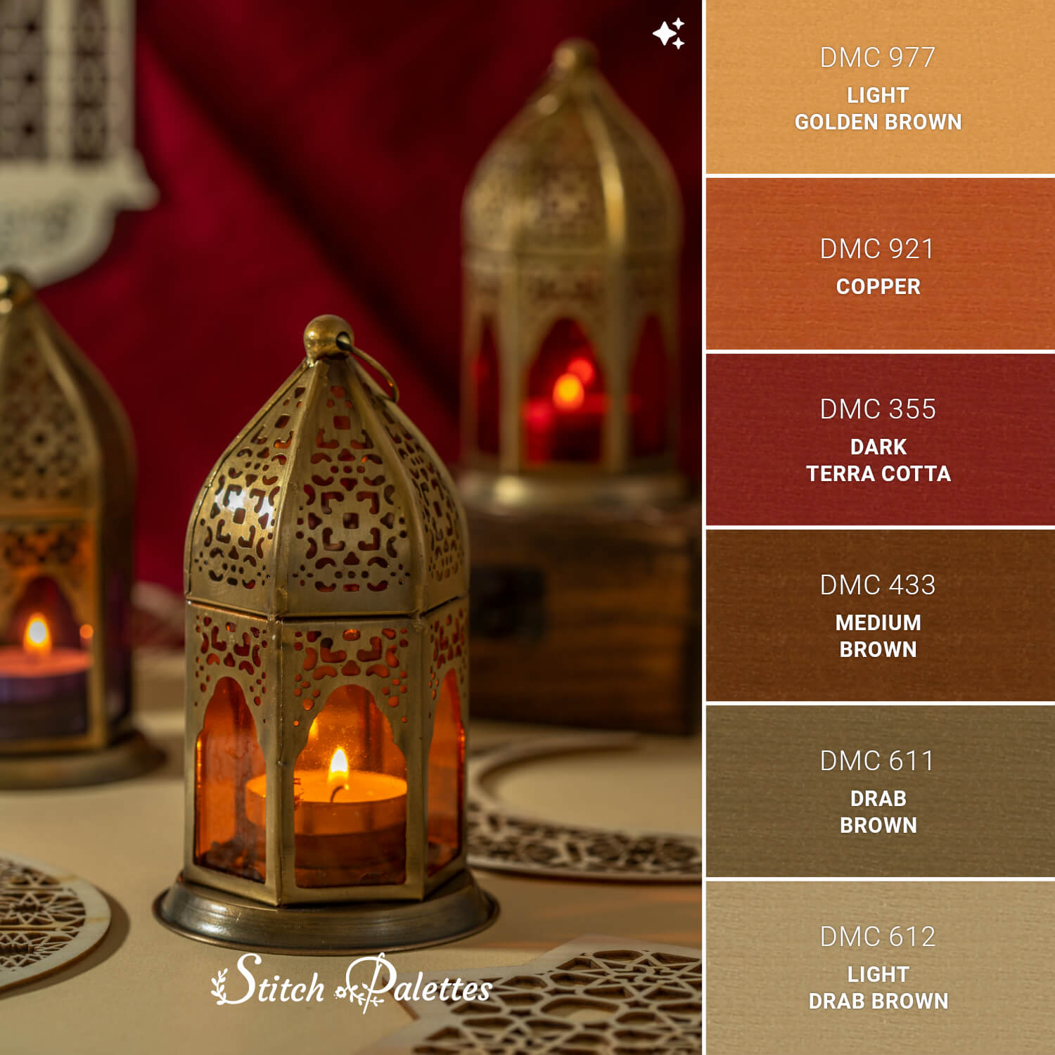Evening Ember - Embroidery Color Palette (With Thread Codes)